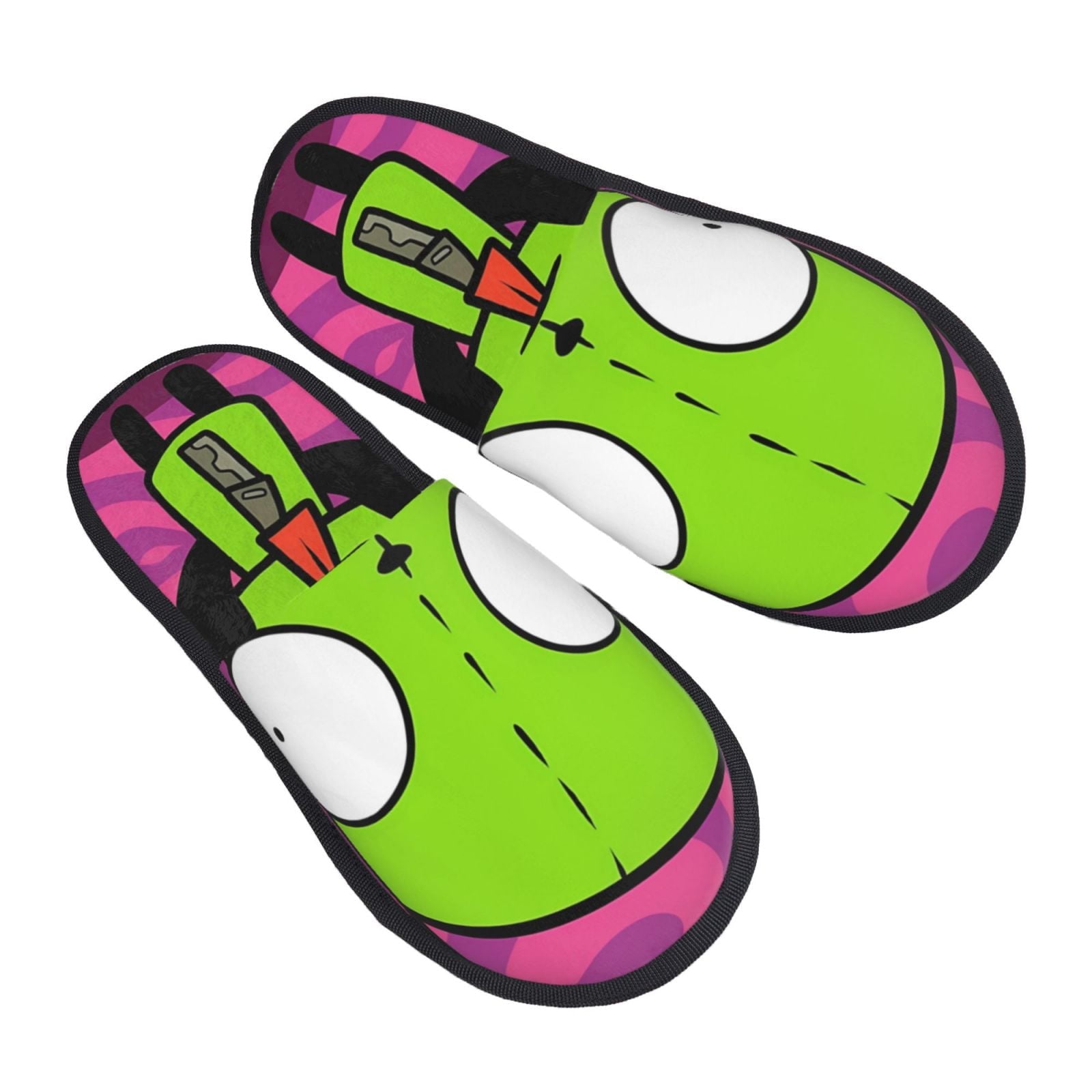 Invader Zim Furry Slippers For Men Women Fuzzy House Slippers Winter ...