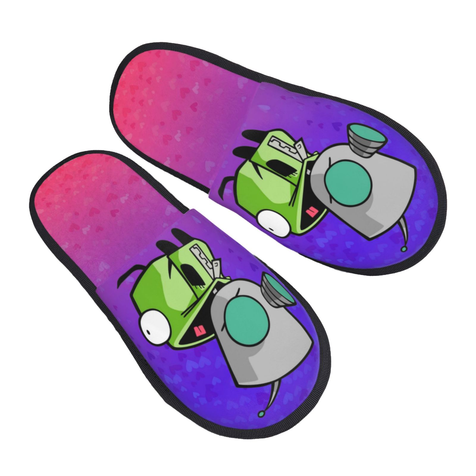 Invader Zim Furry Slippers For Men Women Fuzzy House Slippers Winter ...