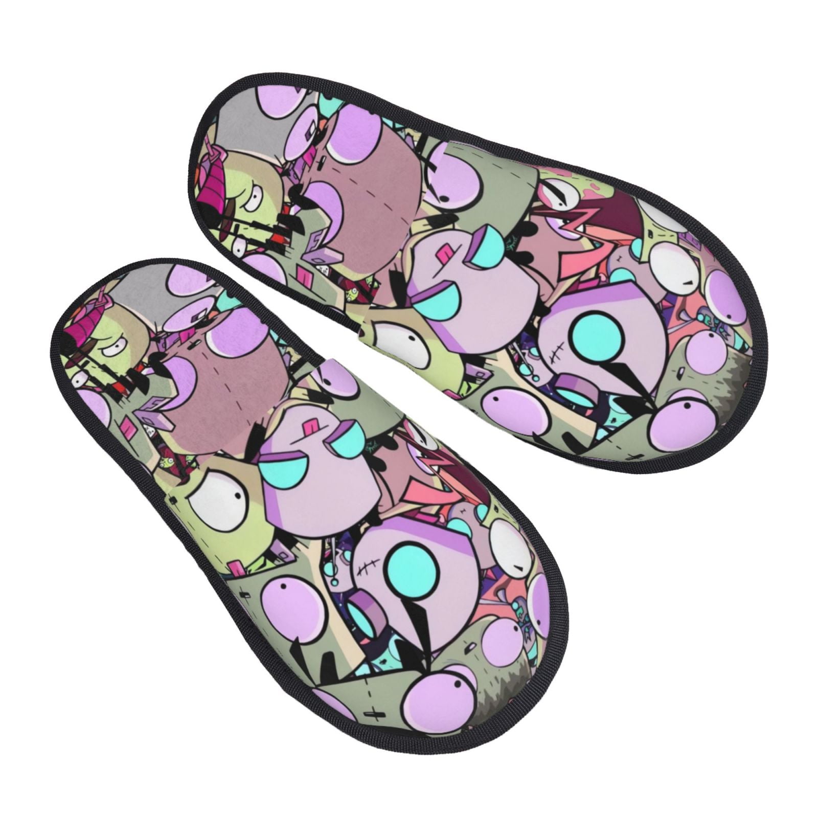 Invader Zim Furry Slippers For Men Women Fuzzy House Slippers Winter ...