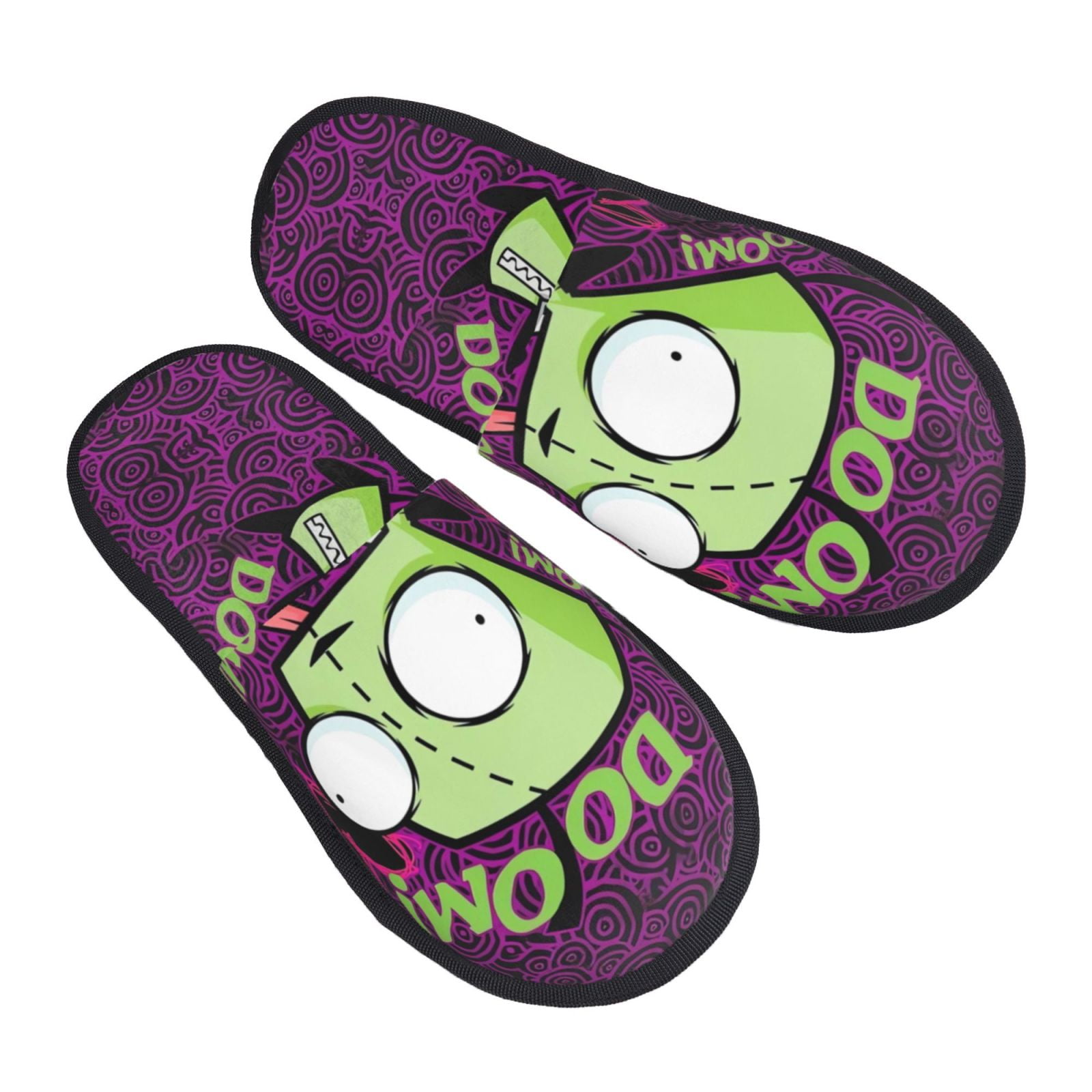 Invader Zim Furry Slippers For Men Women Fuzzy House Slippers Winter ...