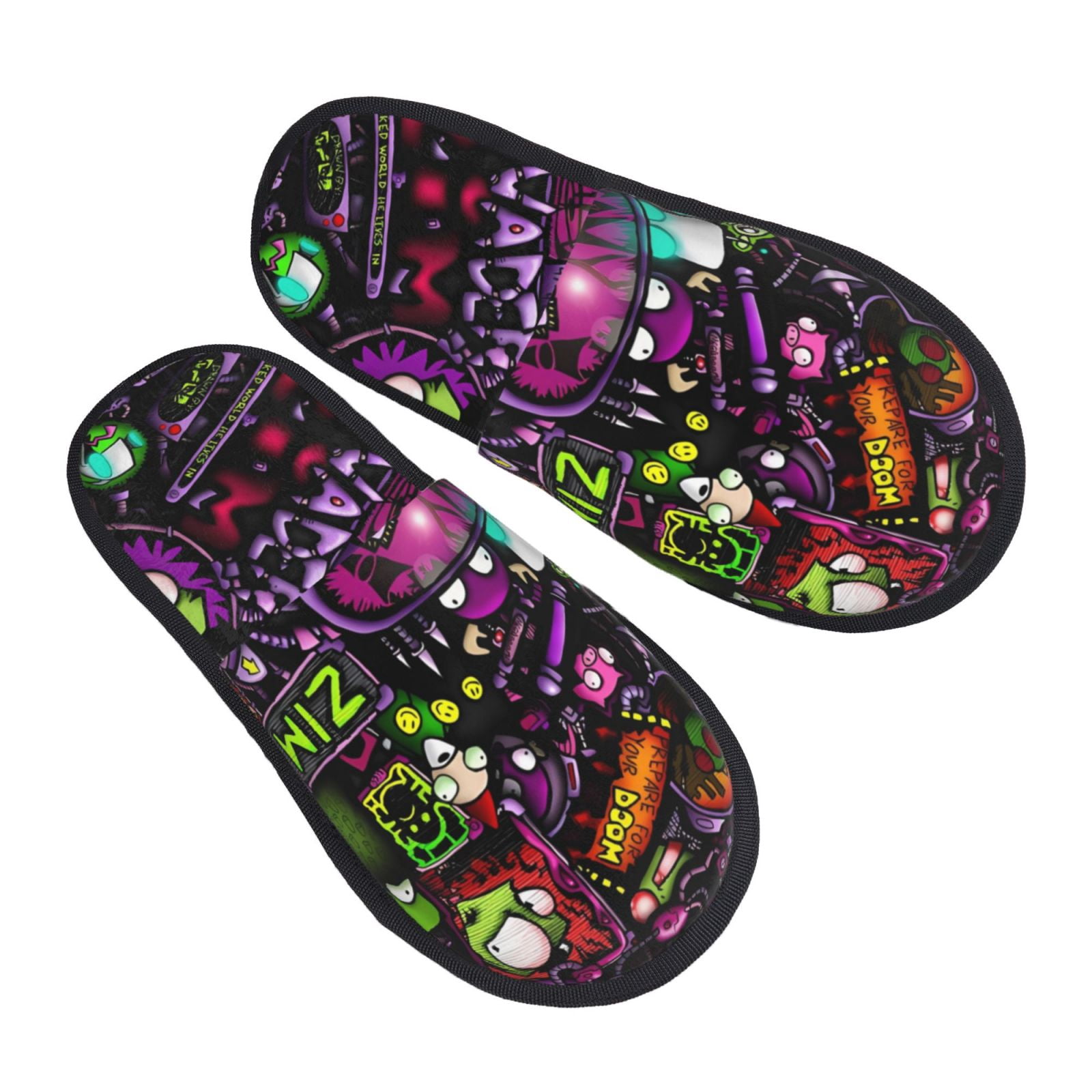 Invader Zim Furry Slippers For Men Women Fuzzy House Slippers Winter ...