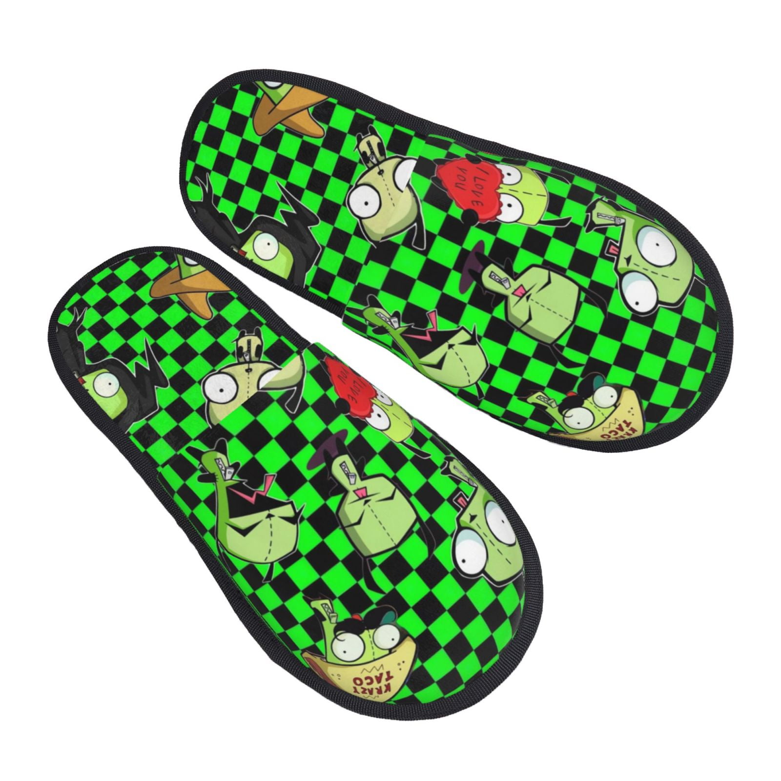 Invader Zim Furry Slippers For Men Women Fuzzy House Slippers Winter ...