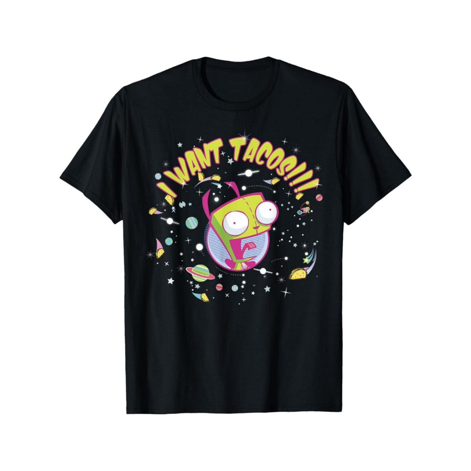 Invader Zim GIR Wants Tacos T-Shirt, 220g 100 % Cotton Soft Feel T ...