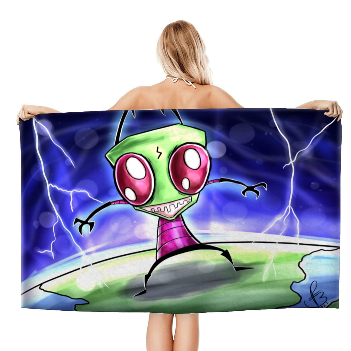 Invader Zim Gifts Beach Towel for Women Girl Birthday Inspired Fan Bath ...
