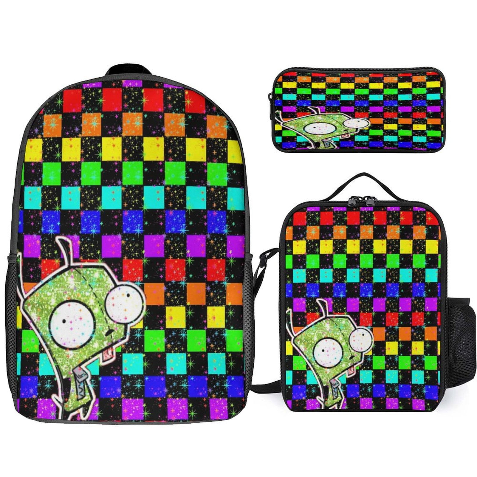 Invader Zim Gir Backpack Set Kids 3PCS Schoolbag Sets with Lunch Bag ...