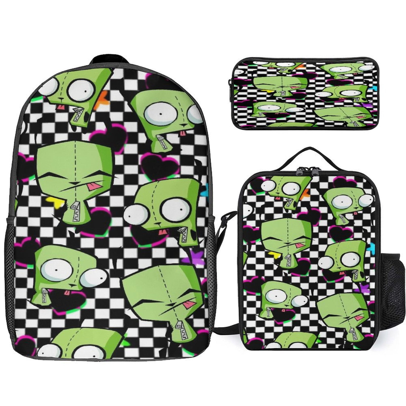 Invader Zim Gir Backpack Set 3PCS Schoolbag Sets with Lunch Bag Pencil ...