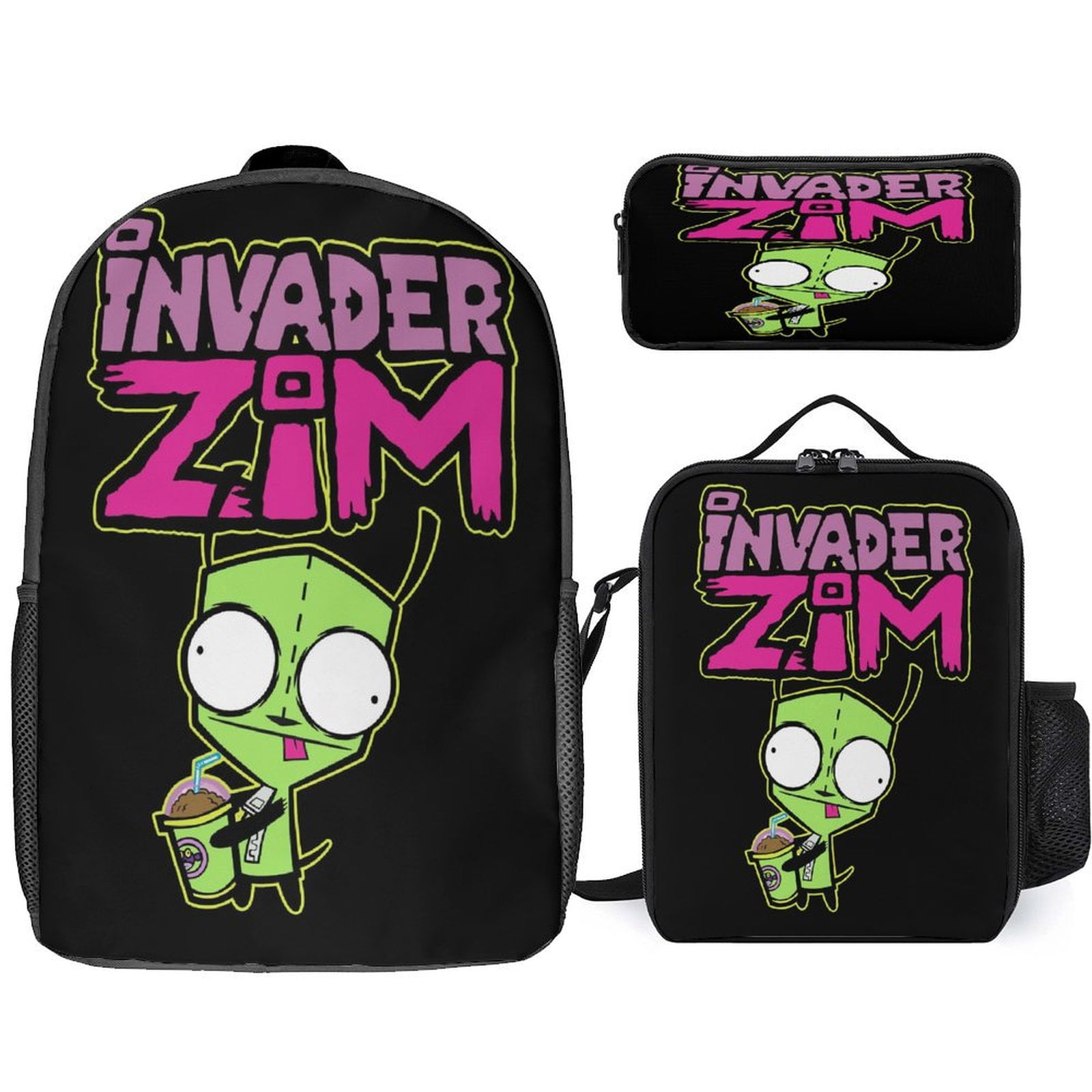 Invader Zim Gir Backpack Set 3PCS Schoolbag Sets with Lunch Bag Pencil ...