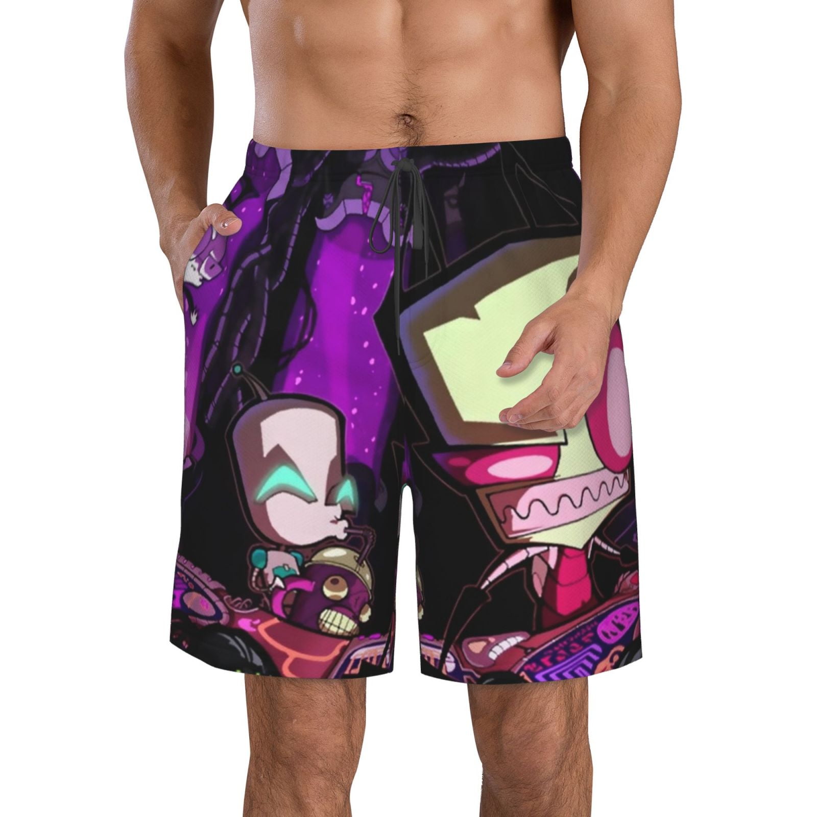 Invader Zim Gir Cartoon Men's Beach Shorts Swim Trunks Casual Quick Dry ...