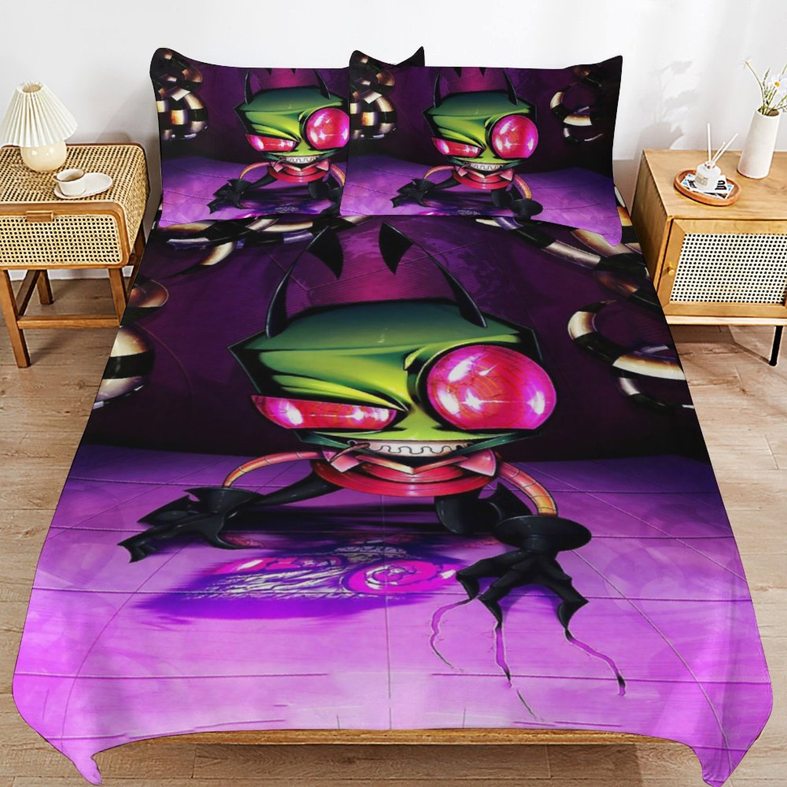 Invader Zim Gir Duvet Cover 3 Piece Bedding Set,Teen Comforter Cover ...