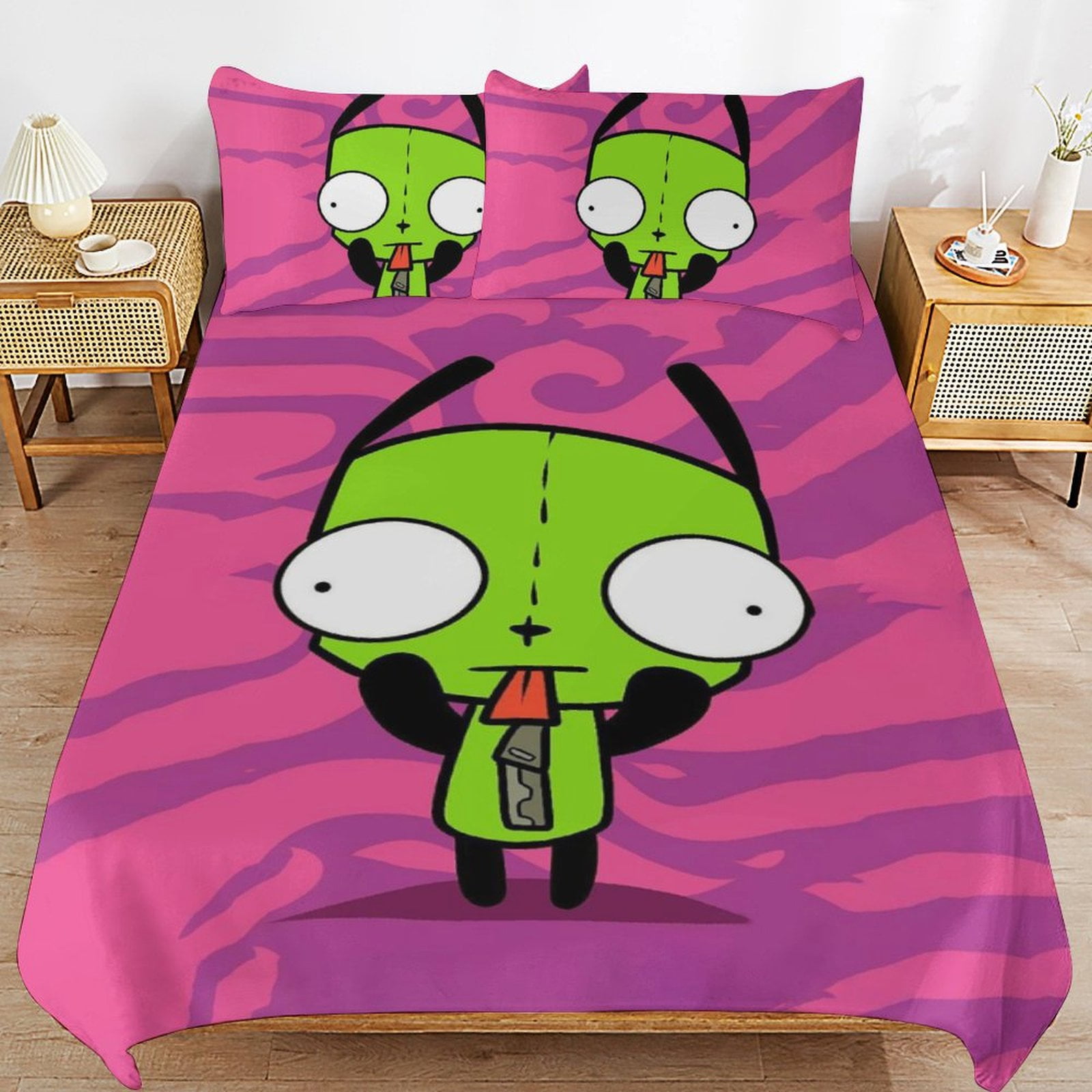Invader Zim Gir Duvet Cover 3 Piece Bedding Set,Teen Comforter Cover ...