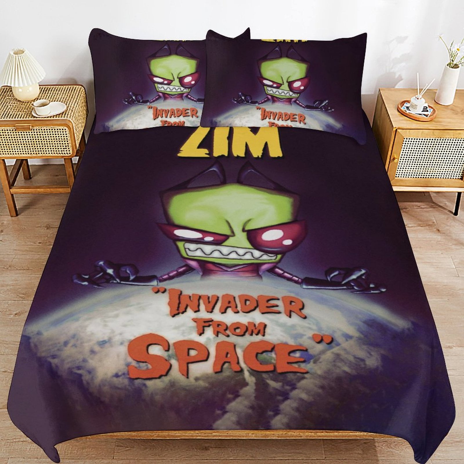 Invader Zim Gir Duvet Cover 3 Piece Bedding Set,Teen Comforter Cover ...