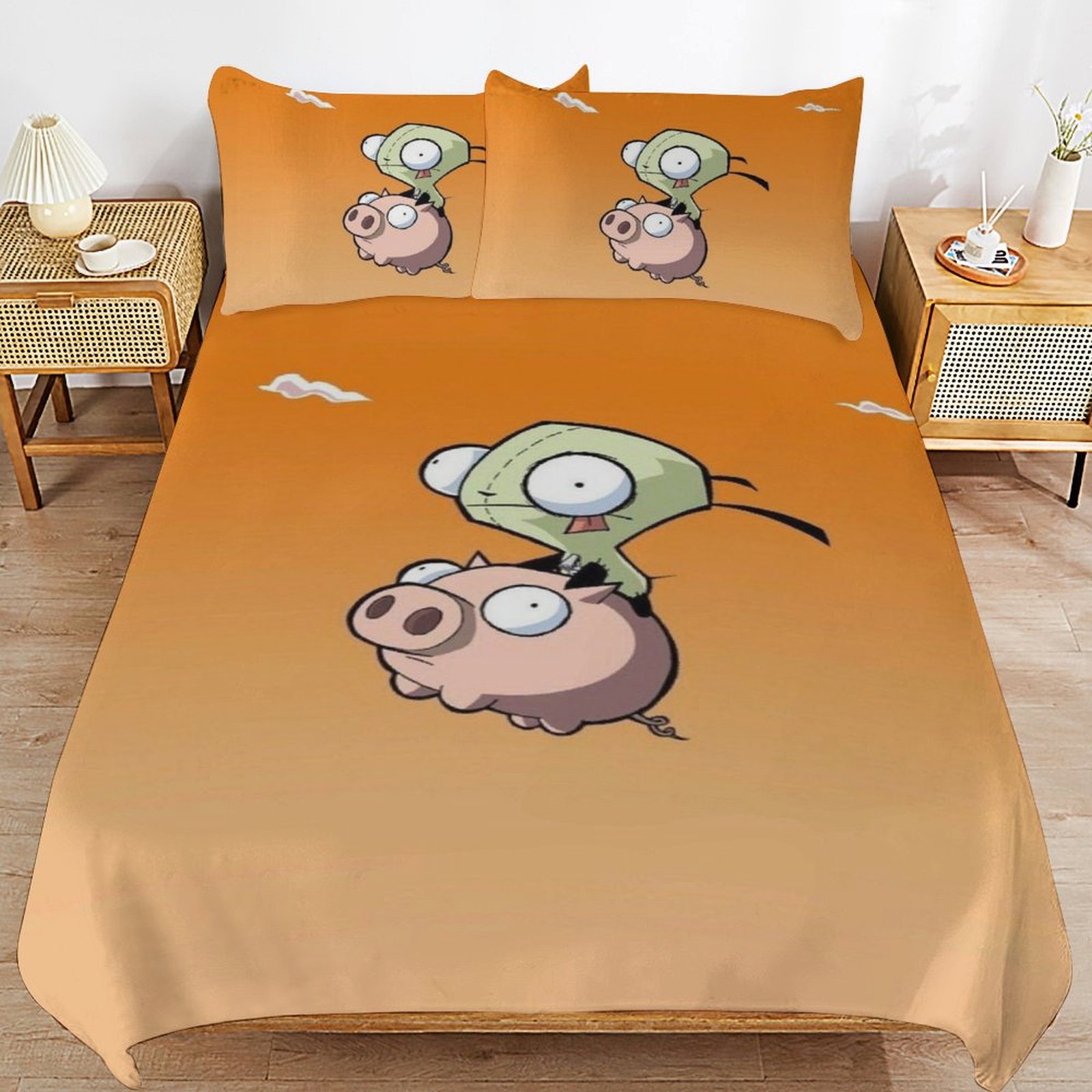 Invader Zim Gir Duvet Cover 3 Piece Bedding Set,Teen Comforter Cover ...