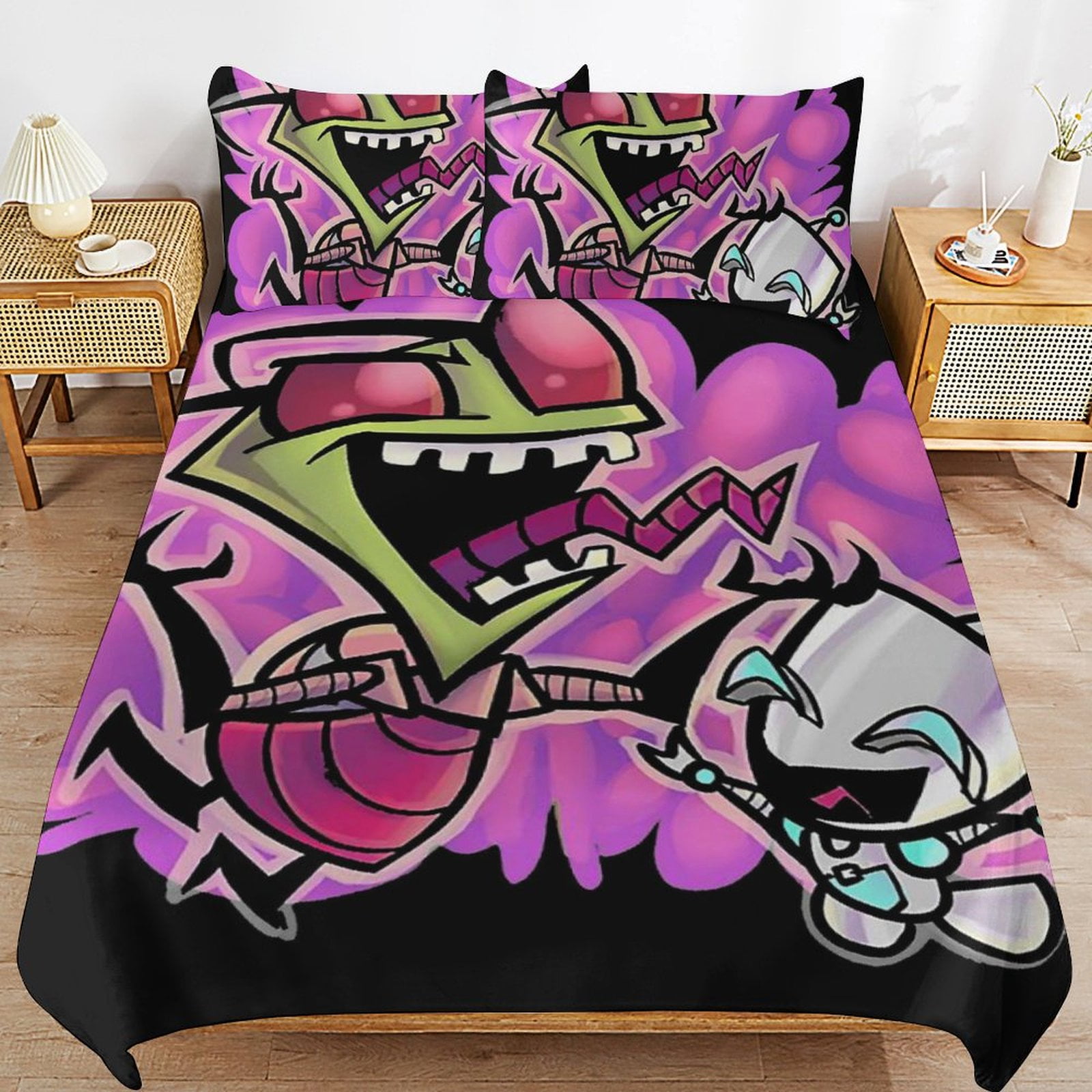 Invader Zim Gir Duvet Cover 3 Piece Bedding Set,Teen Comforter Cover ...