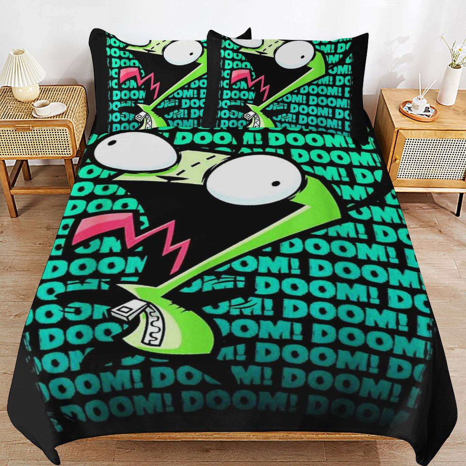 Invader Zim Gir Duvet Cover 3 Piece Bedding Set,Teen Comforter Cover ...