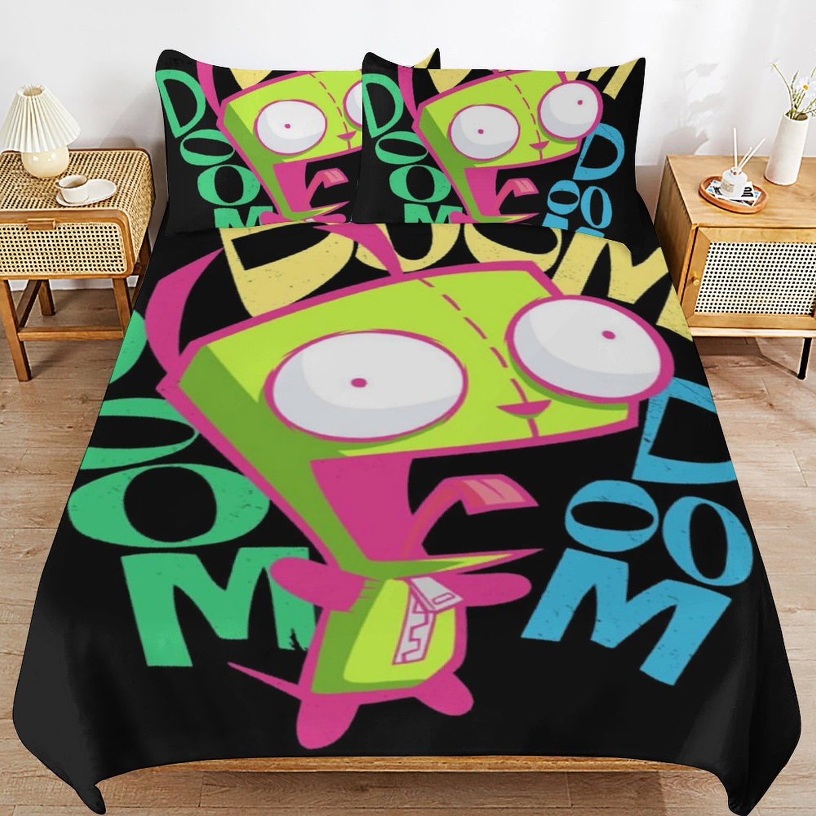 Invader Zim Gir Duvet Cover 3 Piece Bedding Set,Teen Comforter Cover ...