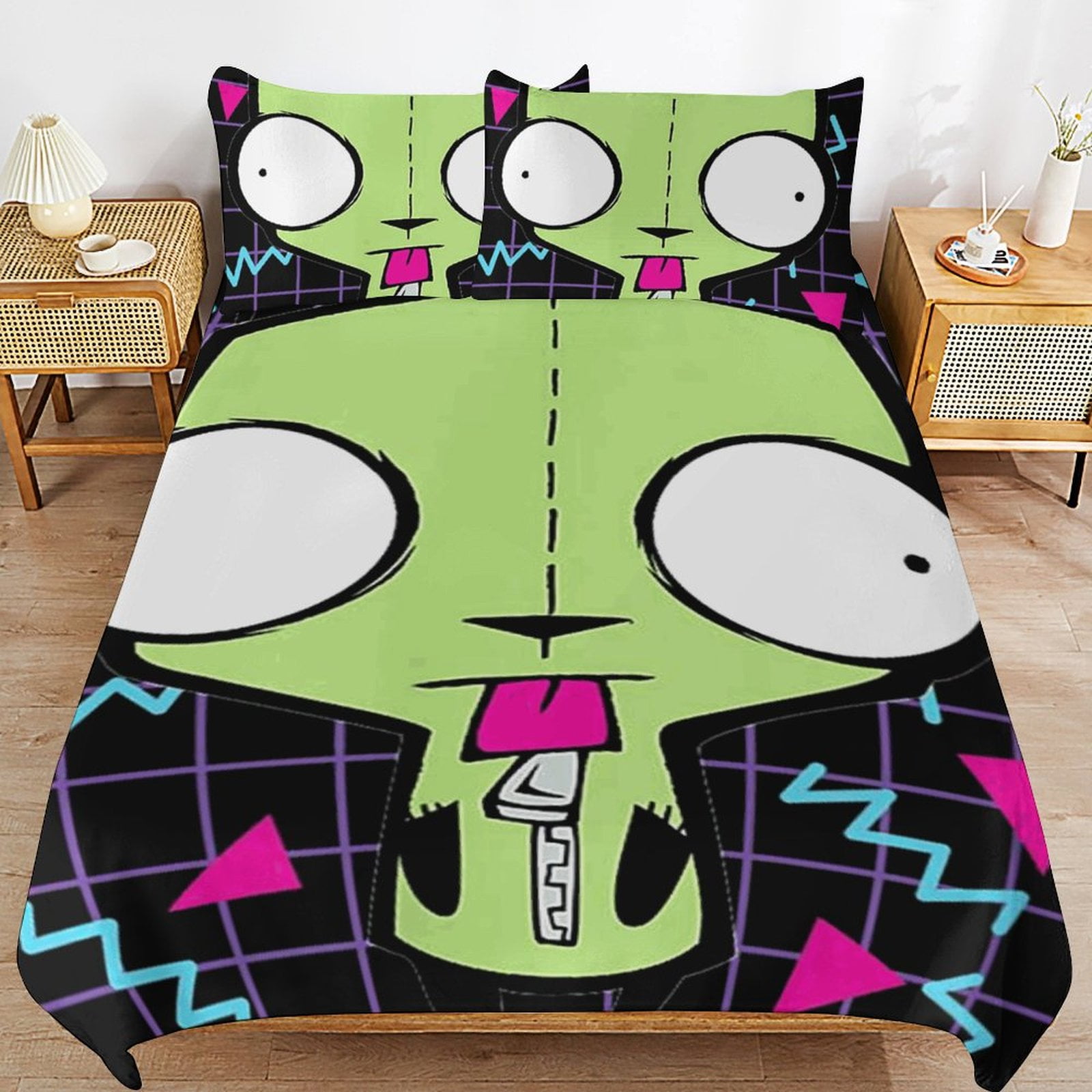 Invader Zim Gir Duvet Cover 3 Piece Bedding Set,Teen Comforter Cover ...