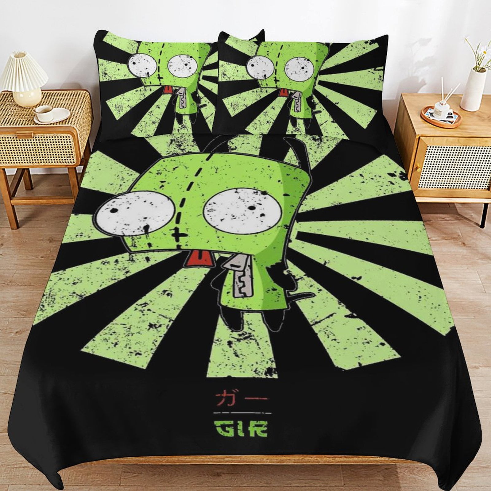 Invader Zim Gir Duvet Cover 3 Piece Bedding Set,Teen Comforter Cover ...