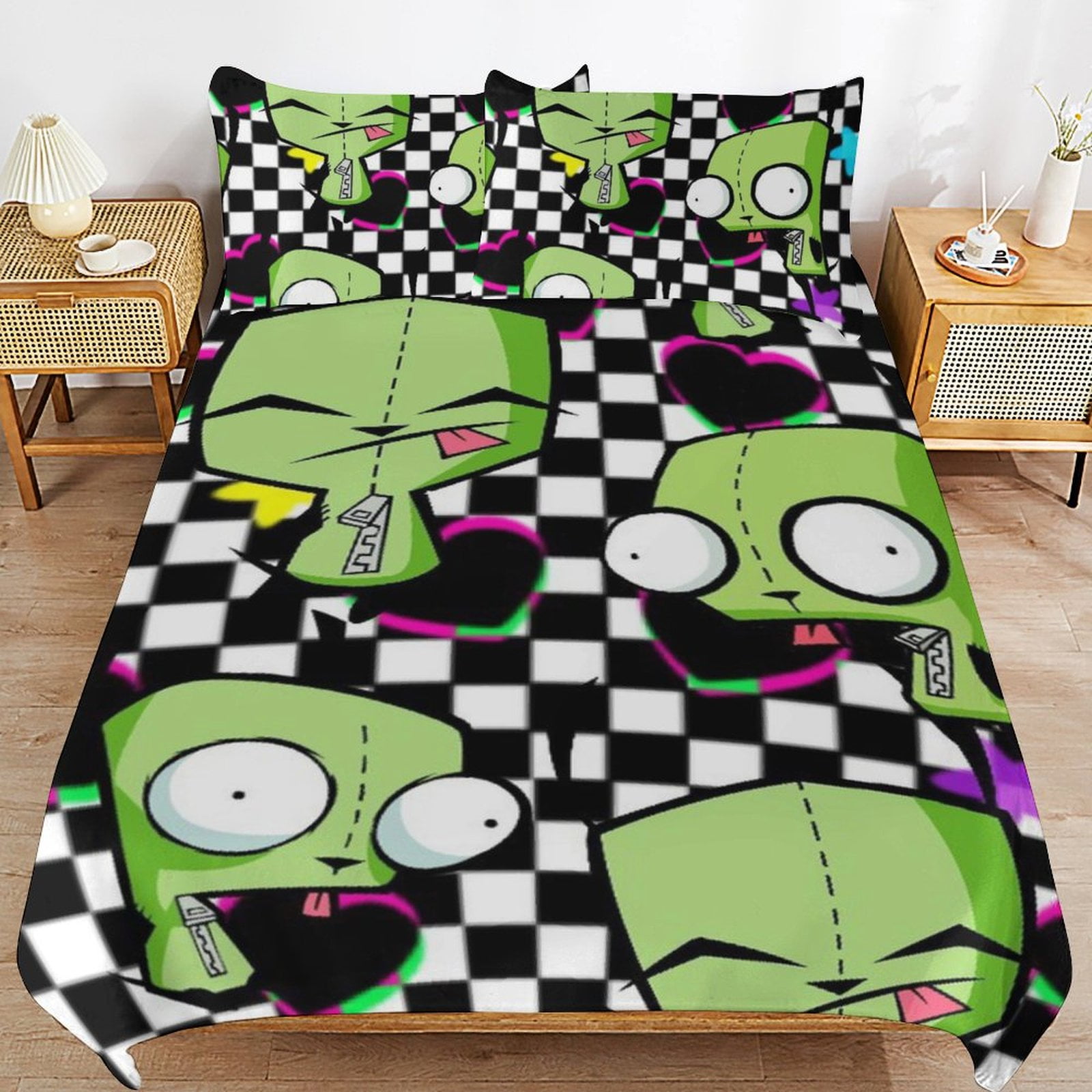 Invader Zim Gir Duvet Cover 3 Piece Bedding Set,Teen Comforter Cover ...