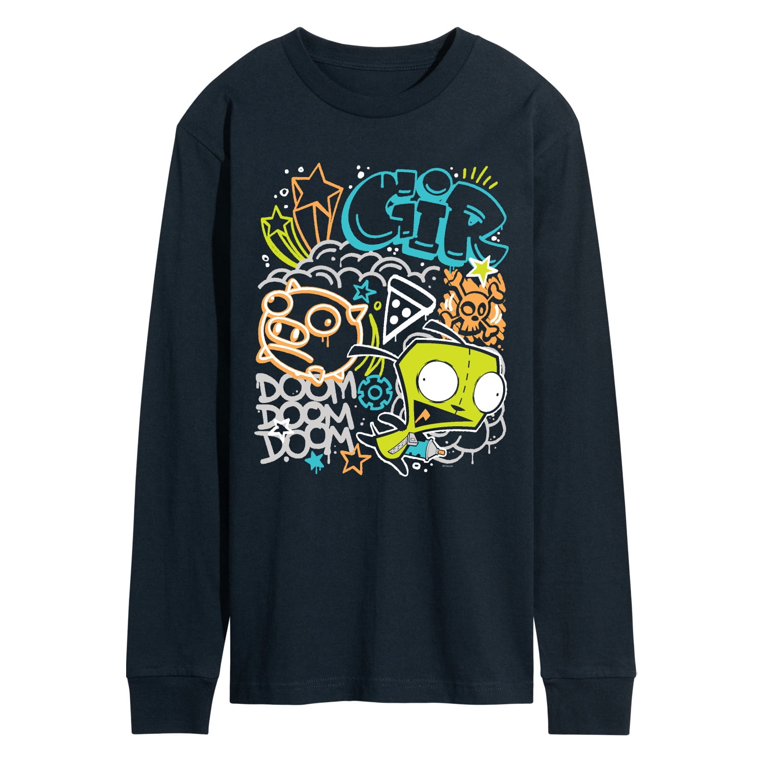 Invader Zim - Gir Graffiti - Men's Long Sleeve Graphic T-Shirt ...