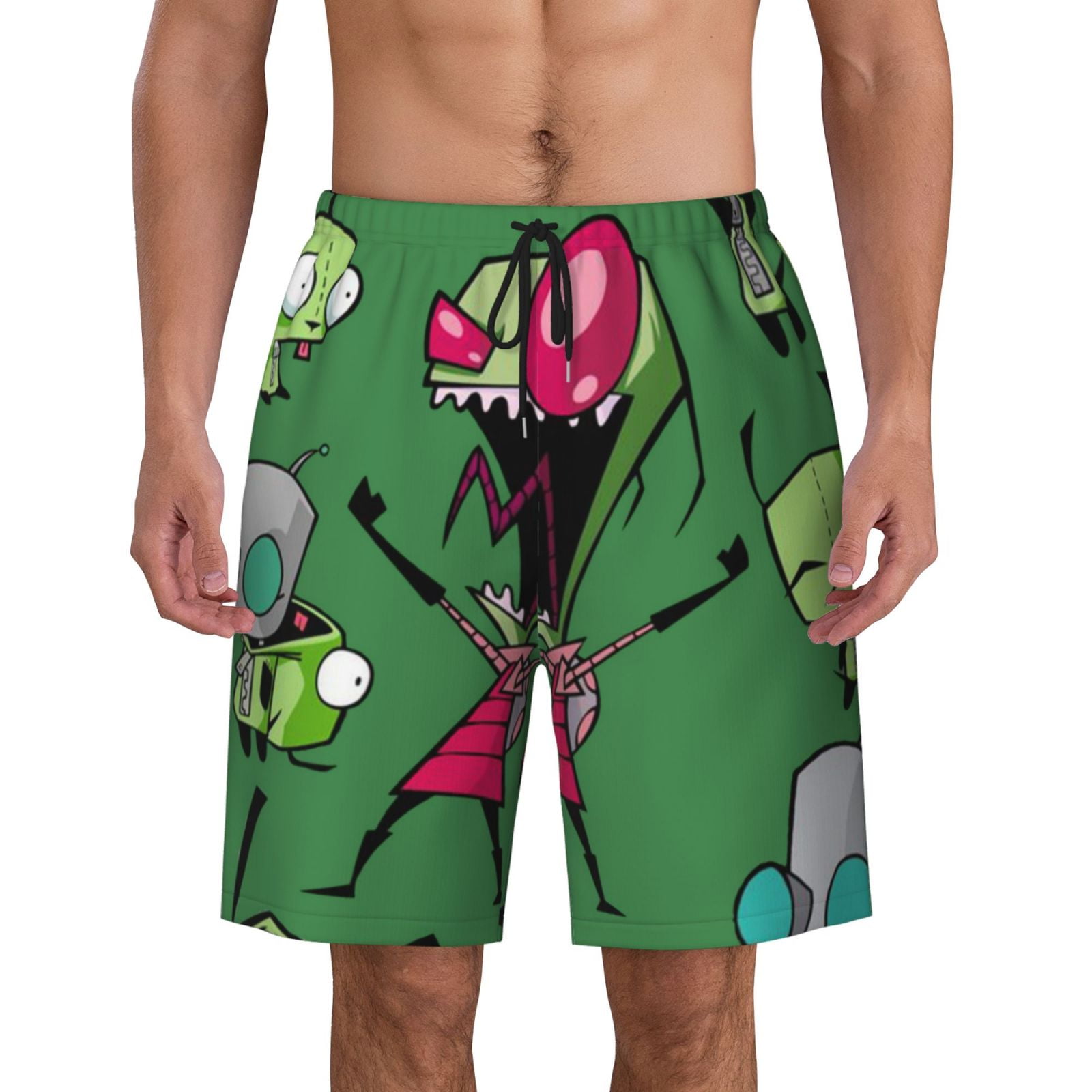 Invader Zim Gir Men's Swim Trunks Beach Board Shorts Drawstring ...