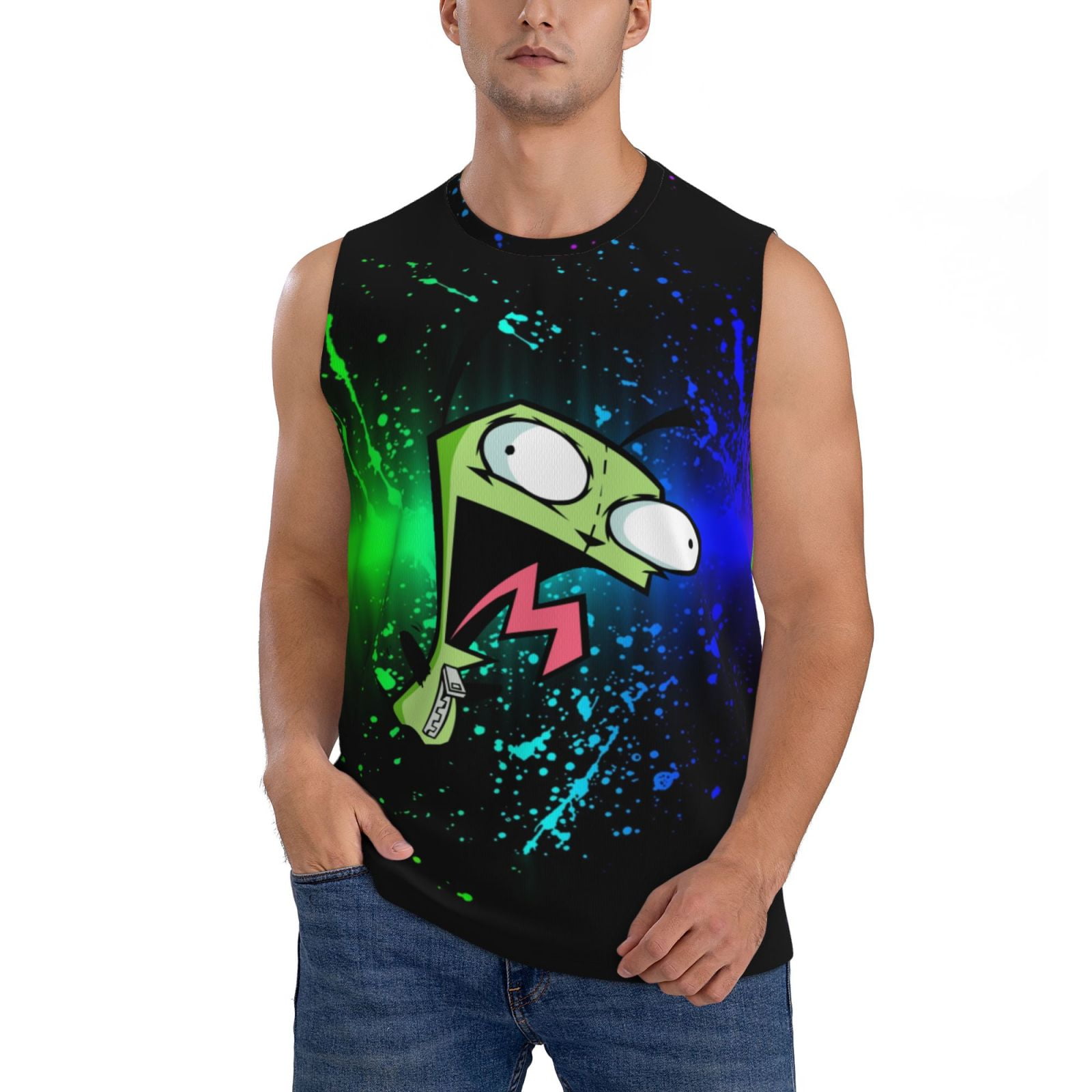 Invader Zim Gir Men's Tank Top Lightweight Summer Sleeveless Tee Shirt ...