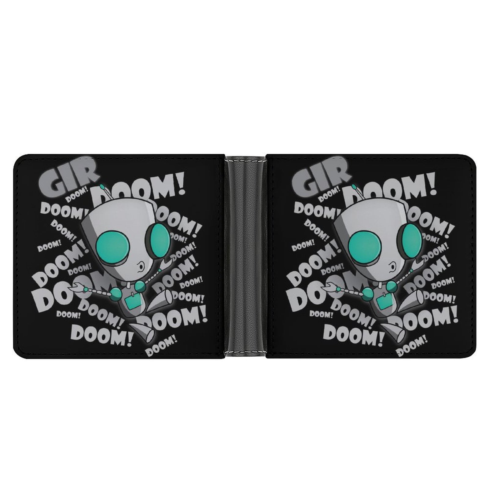 Invader Zim Gir PU Leather Bifold Wallet Money Organizers Gift With ...