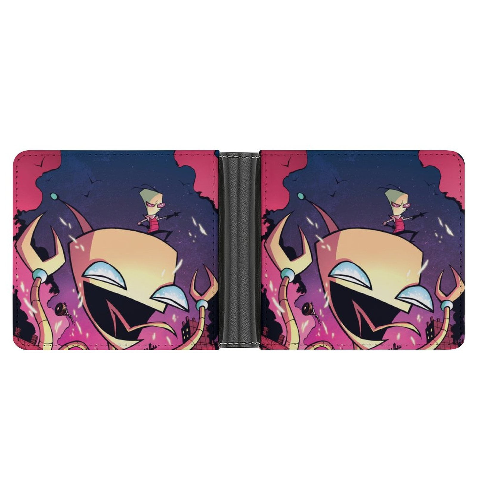 Invader Zim Gir PU Leather Bifold Wallet Money Organizers Gift With ...