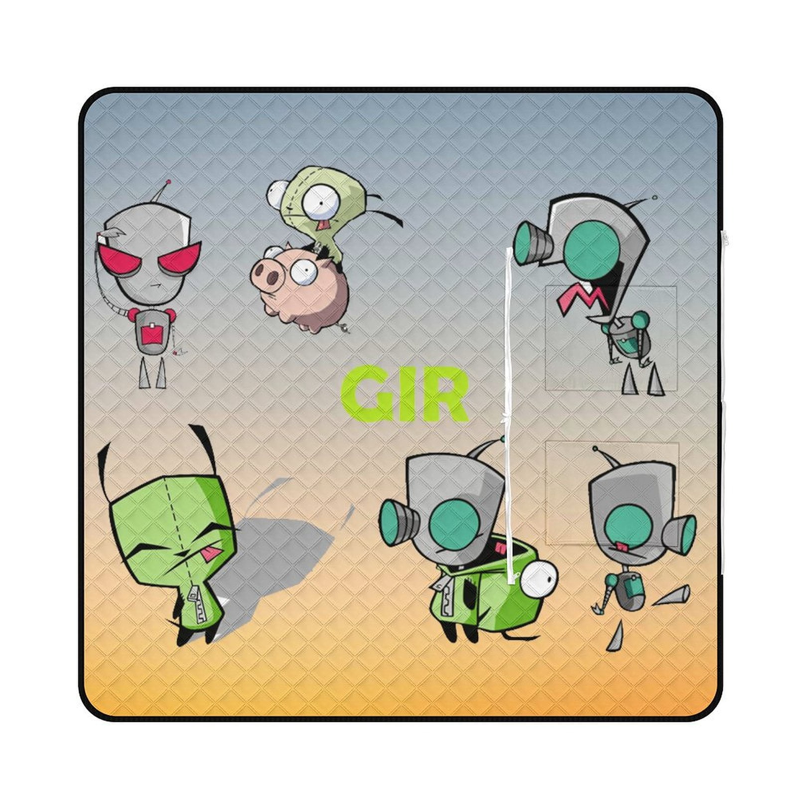 Invader Zim Gir Picnic Mat Sandproof Waterproof Foldable Portable Tote ...
