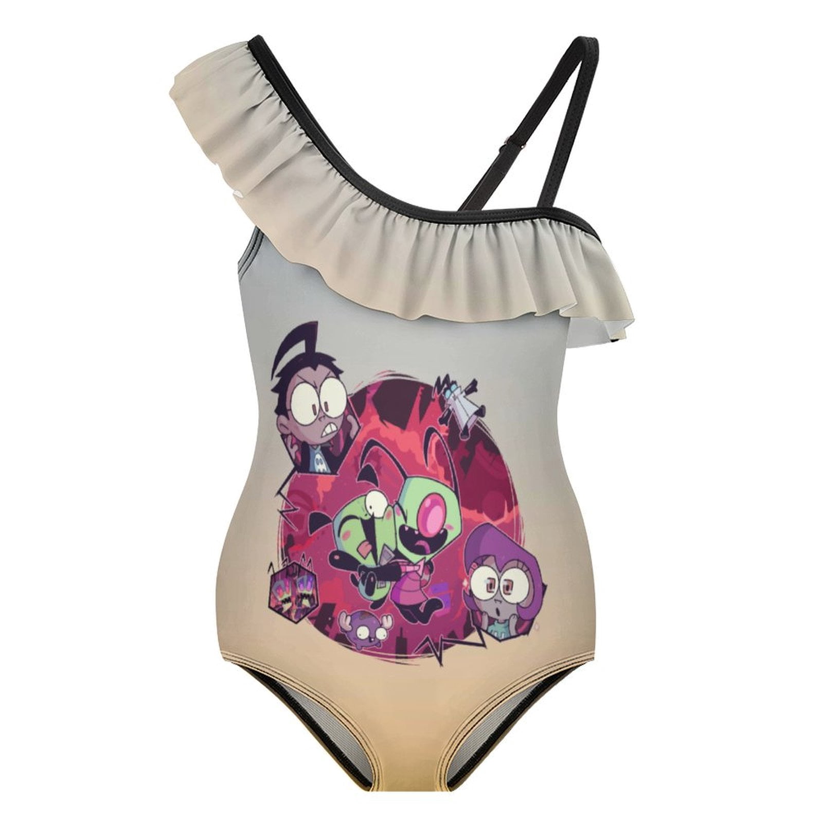 Invader Zim Gir Planet One-Piece Swimsuit for Girls Adjustable One ...