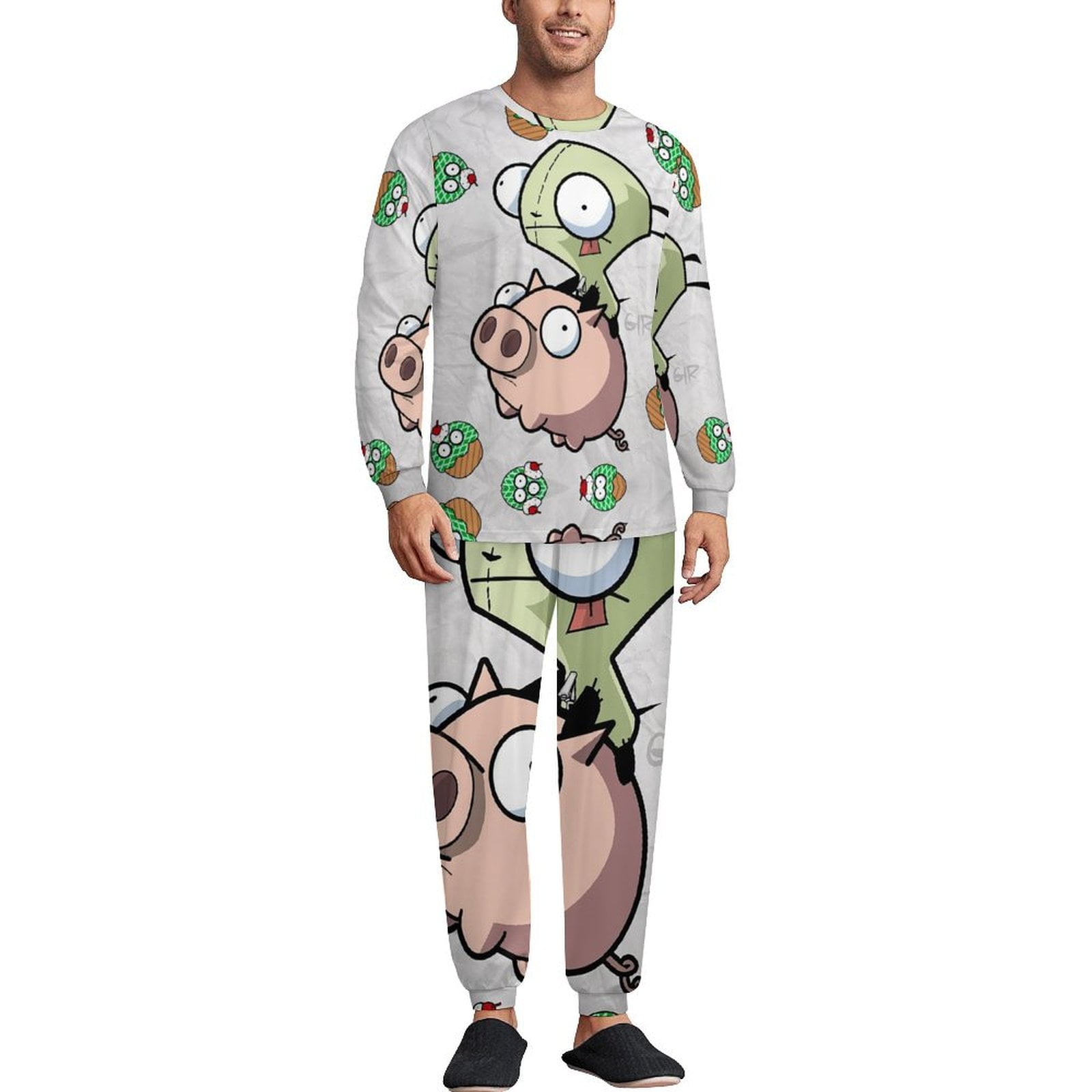 Invader Zim Gir Unisex Adults Round Neck Pajama Set Two Piece Set ...