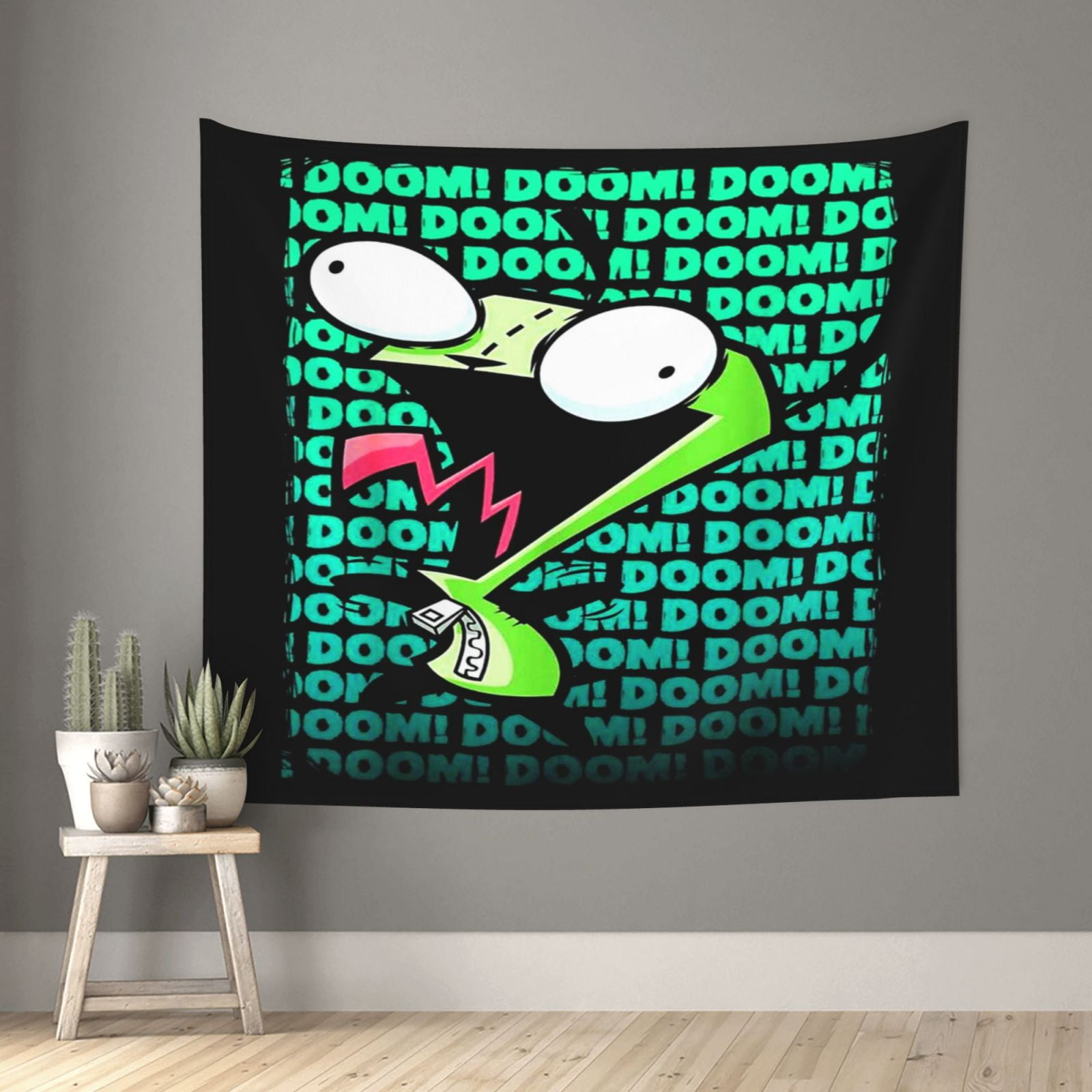 Invader Zim Gir Wall Tapestry Anime Poster For Bedroom Aesthetics Funny ...