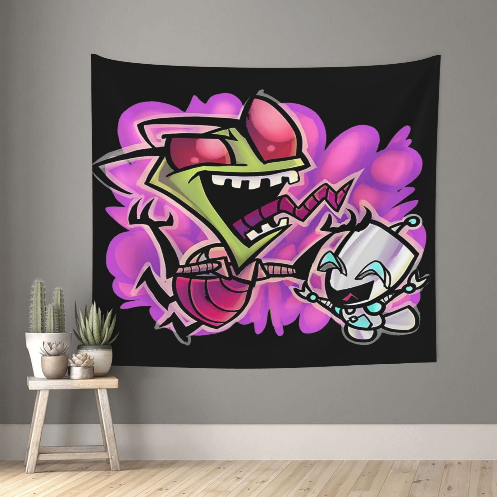 Invader Zim Gir Wall Tapestry Anime Poster For Bedroom Aesthetics Funny ...
