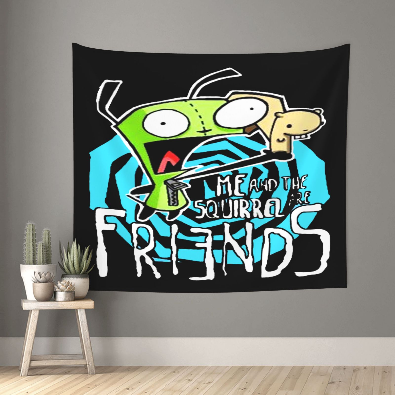 Invader Zim Gir Wall Tapestry Anime Poster For Bedroom Aesthetics Funny ...