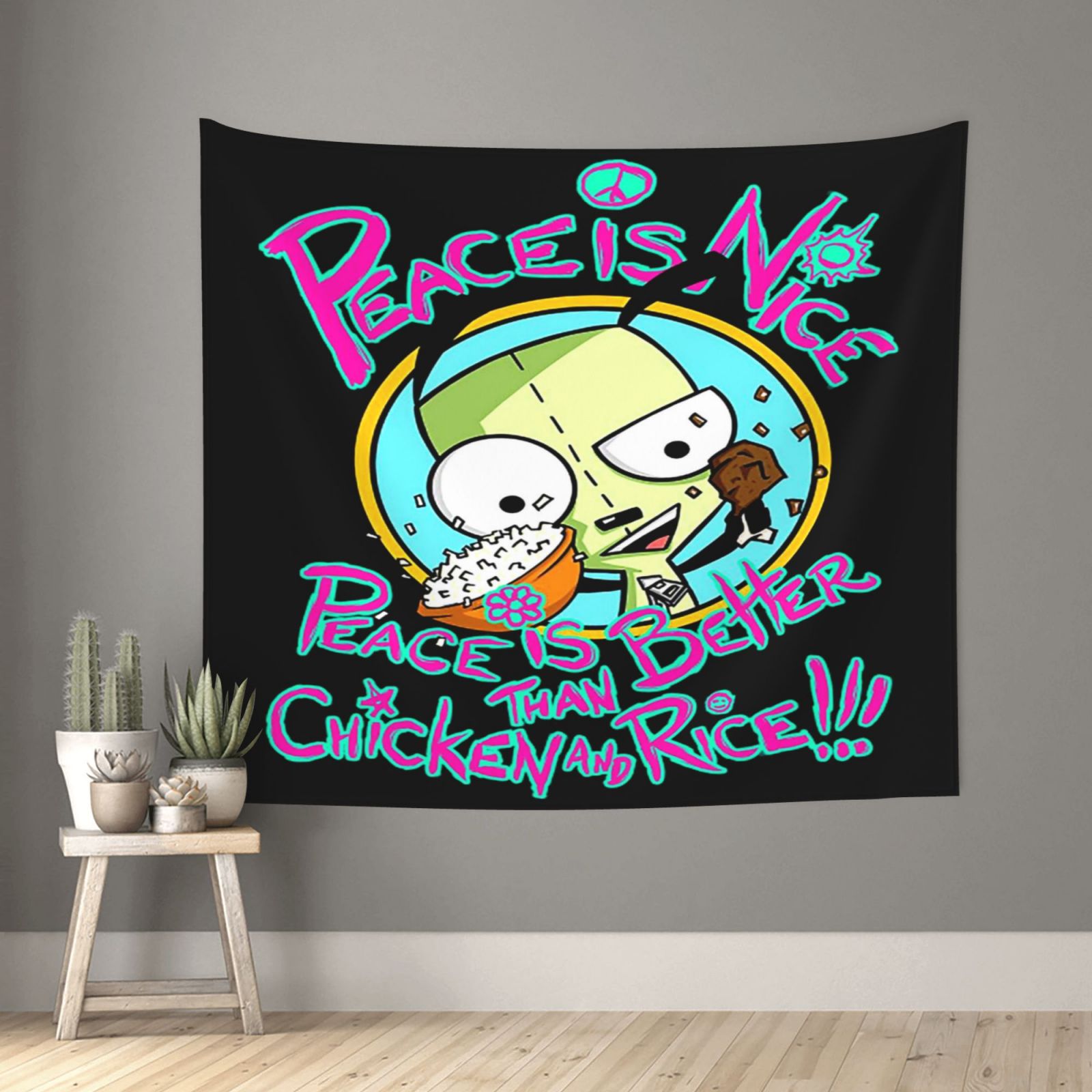 Invader Zim Gir Wall Tapestry Anime Poster For Bedroom Aesthetics Funny ...