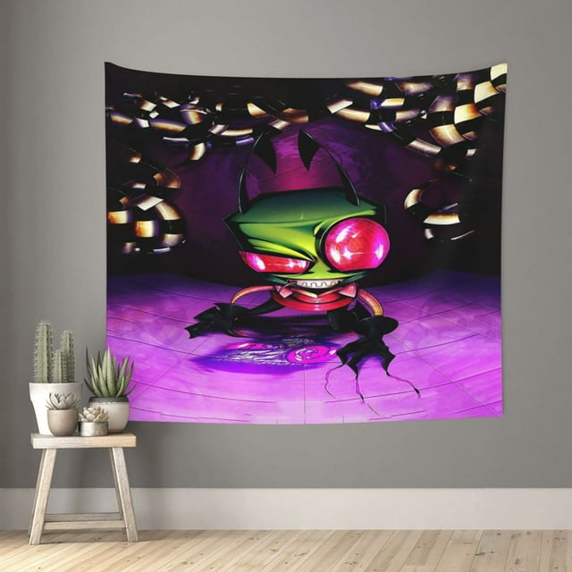 Invader Zim Gir Wall Tapestry Anime Poster For Bedroom Aesthetics Funny ...