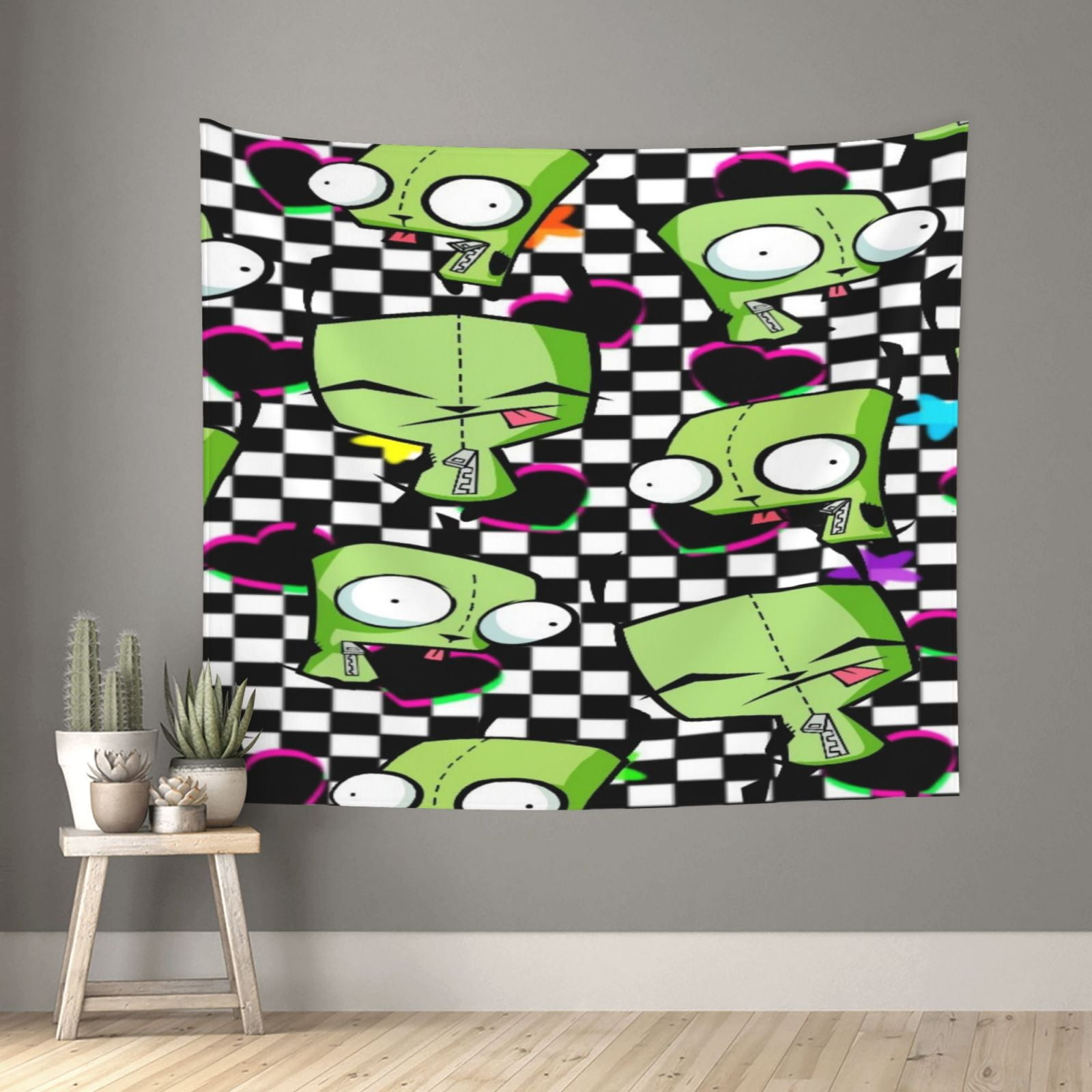 Invader Zim Gir Wall Tapestry Anime Poster For Bedroom Aesthetics Funny ...