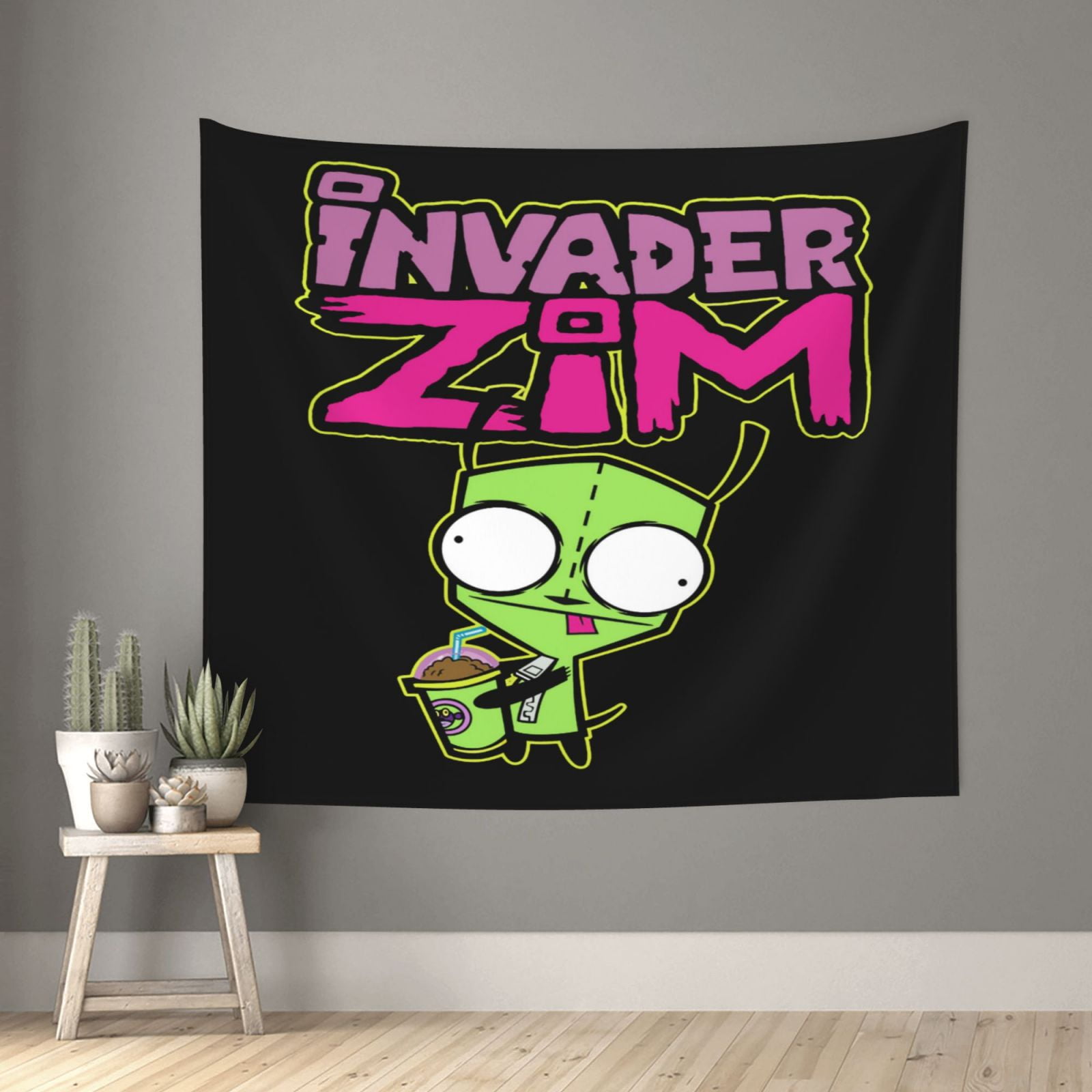 Invader Zim Gir Wall Tapestry Anime Poster For Bedroom Aesthetics Funny ...