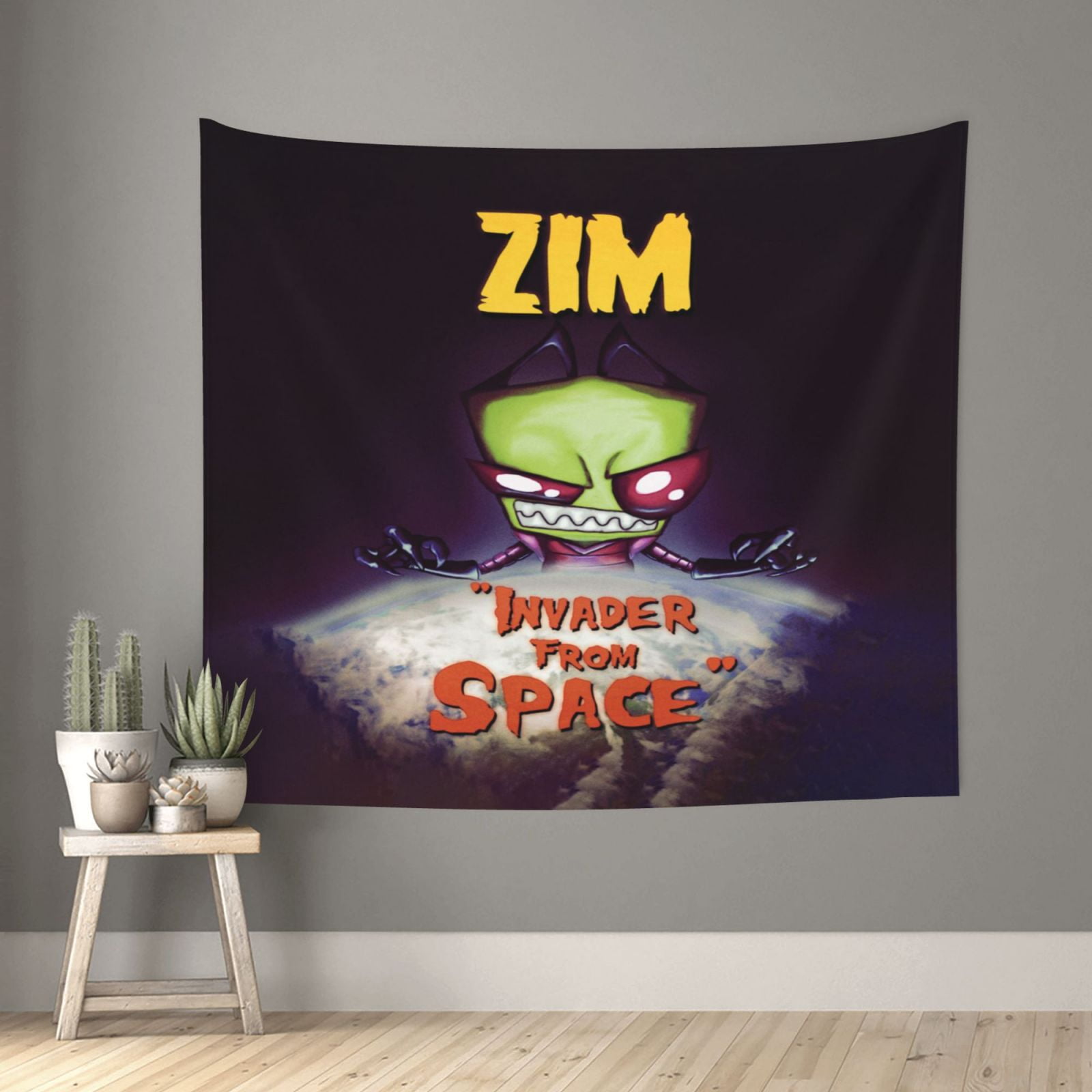 Invader Zim Gir Wall Tapestry Anime Poster For Bedroom Aesthetics Funny ...
