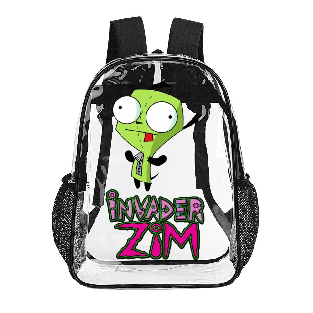 Invader Zim Green Clear Backpack Transparent Bag 17 Inch Large Capacity Laptop Daypack Clear ...