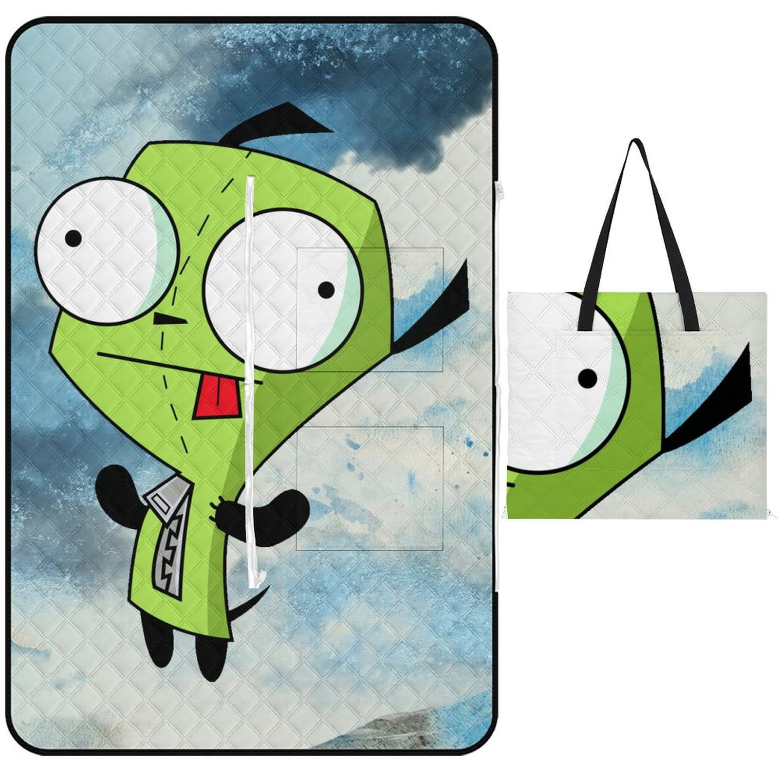 Invader Zim Green Picnic Mat Sandproof Waterproof Foldable Portable ...