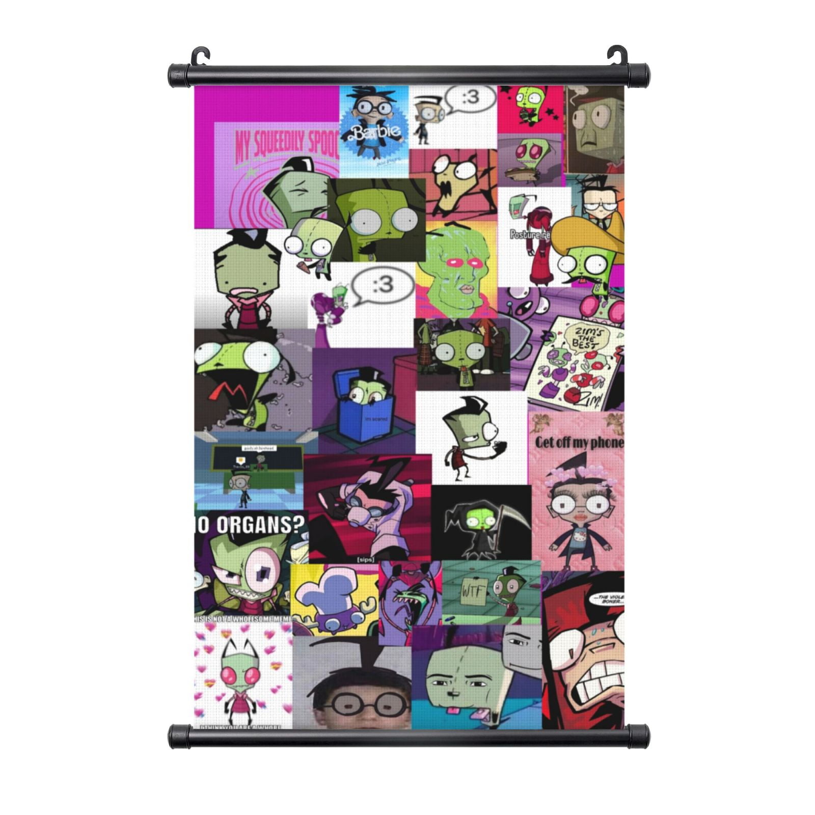 Invader Zim Hanging Poster, Black Plastic Shaft Wall Hanging Posters ...