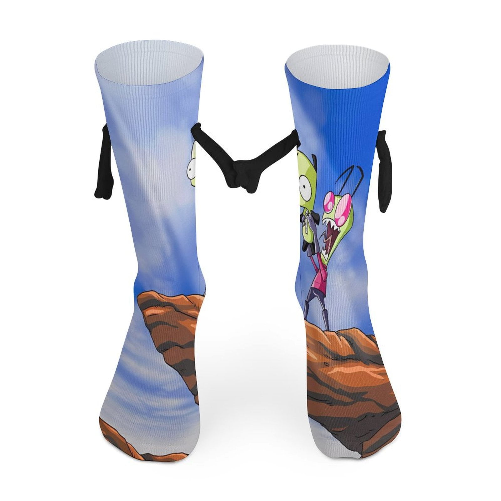Invader Zim Holding Hands Socks Funny Magnetic Suction 3D Doll Couple ...