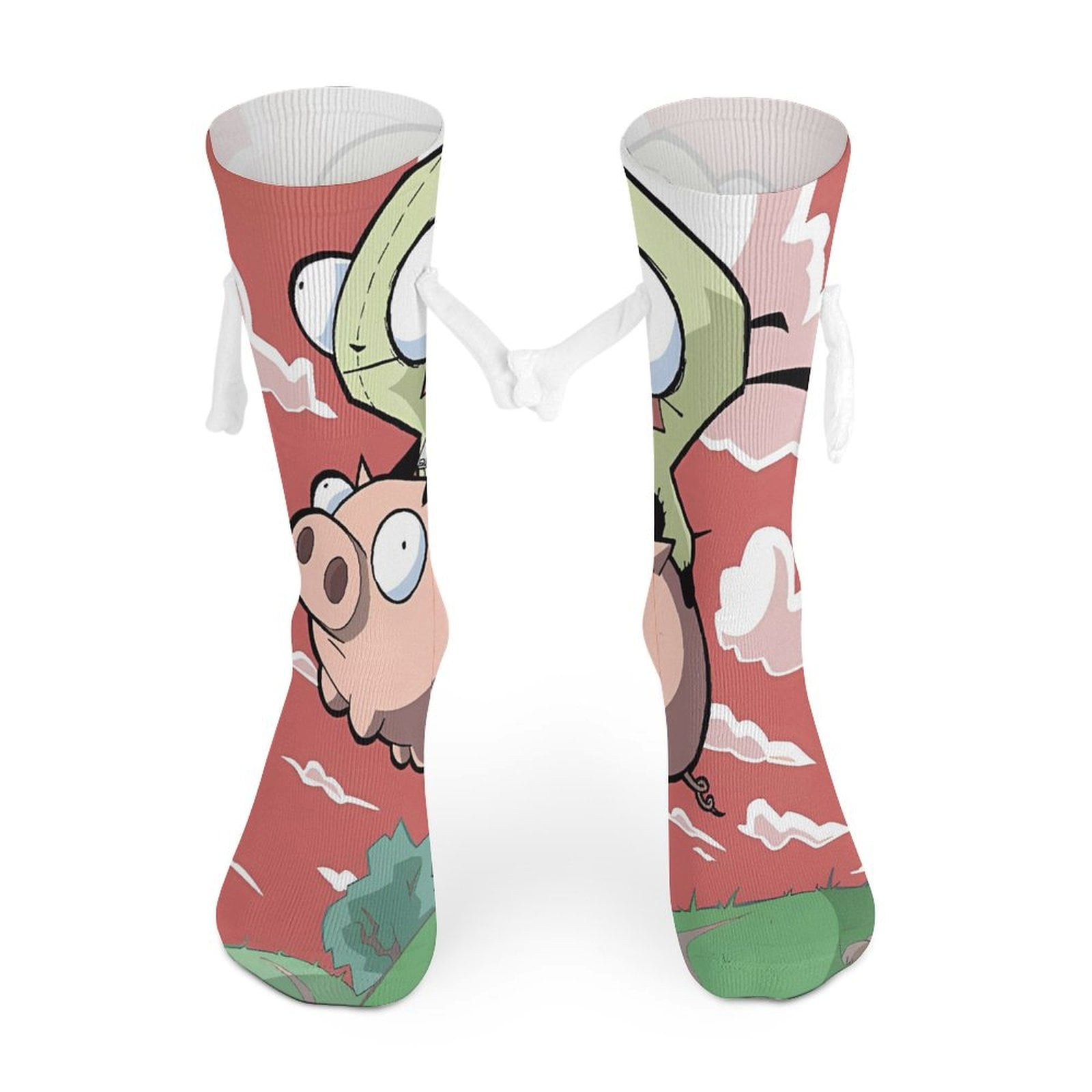 Invader Zim Holding Hands Socks Funny Magnetic Suction 3D Doll Couple ...