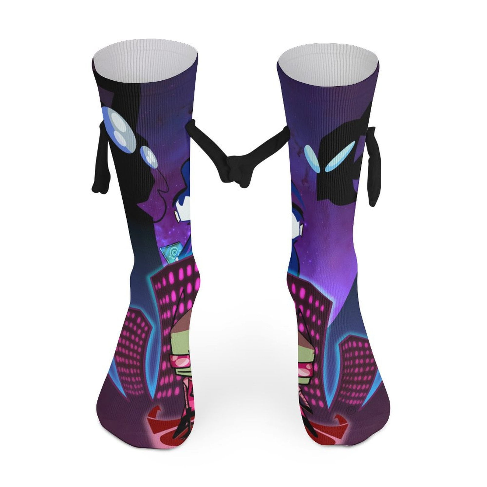 Invader Zim Holding Hands Socks Funny Magnetic Suction 3D Doll Couple ...