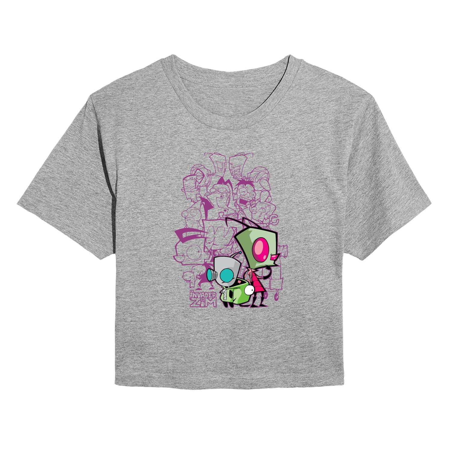 Invader Zim - Invader Zim Collage - Juniors Cropped Graphic T-Shirt ...