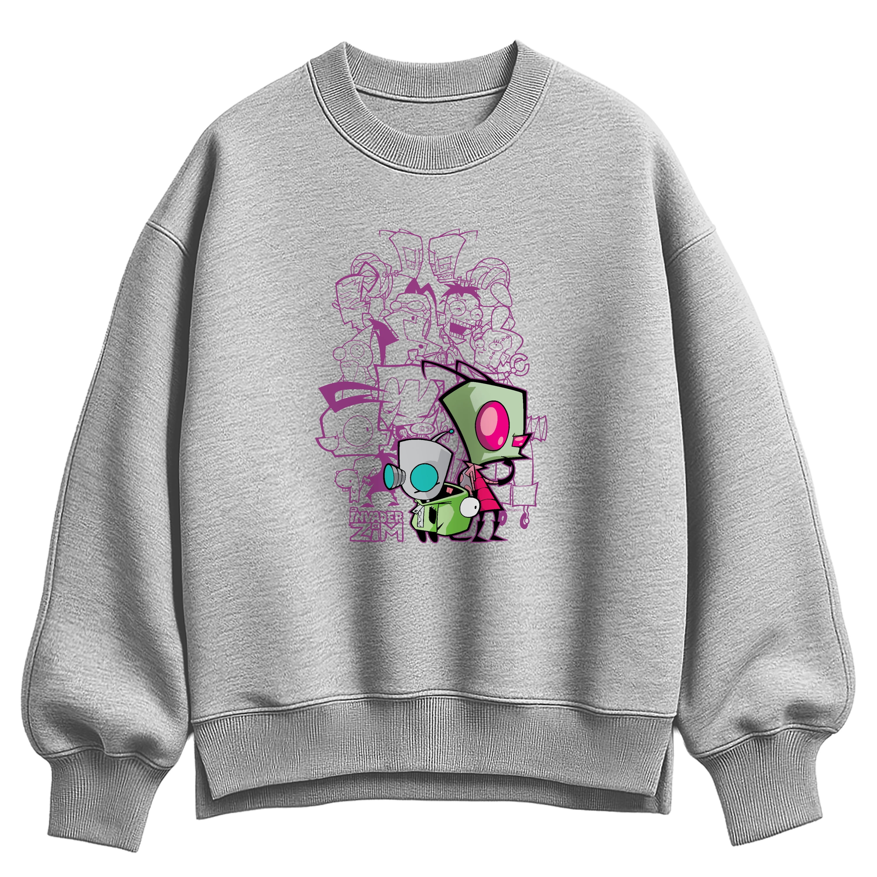 Invader Zim - Invader Zim Collage - Women's Oversized Fleece Crew Star ...