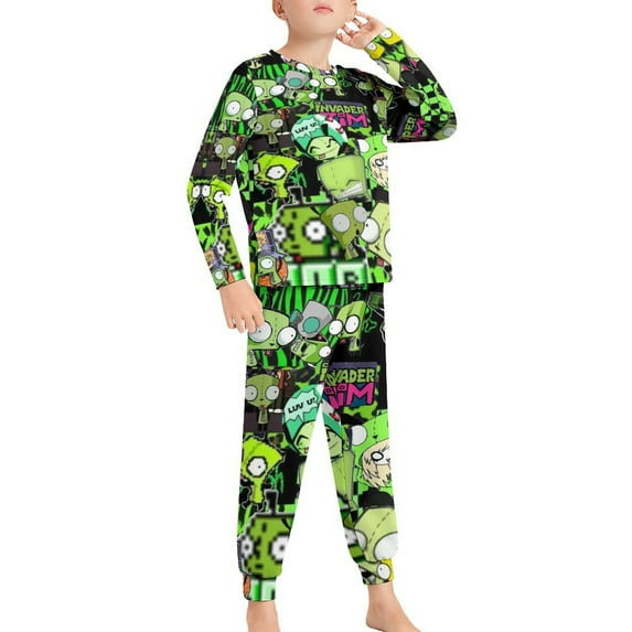 Invader Zim Ki-ds Pajamas 2 Piece Pjs Set Little Big Bo-ys Gi-rls ...
