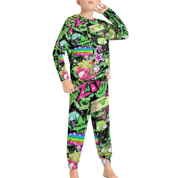 Invader Zim Ki-ds Pajamas 2 Piece Pjs Set Little Big Bo-ys Gi-rls ...