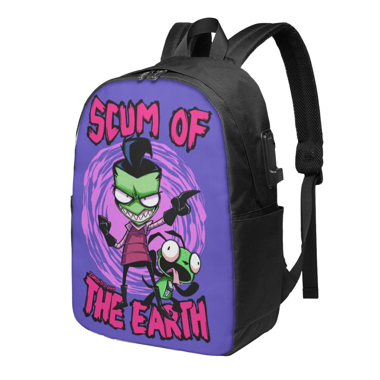 Invader Zim Laptop Backpack With Usb Charging Port 17 Inch Daypack ...
