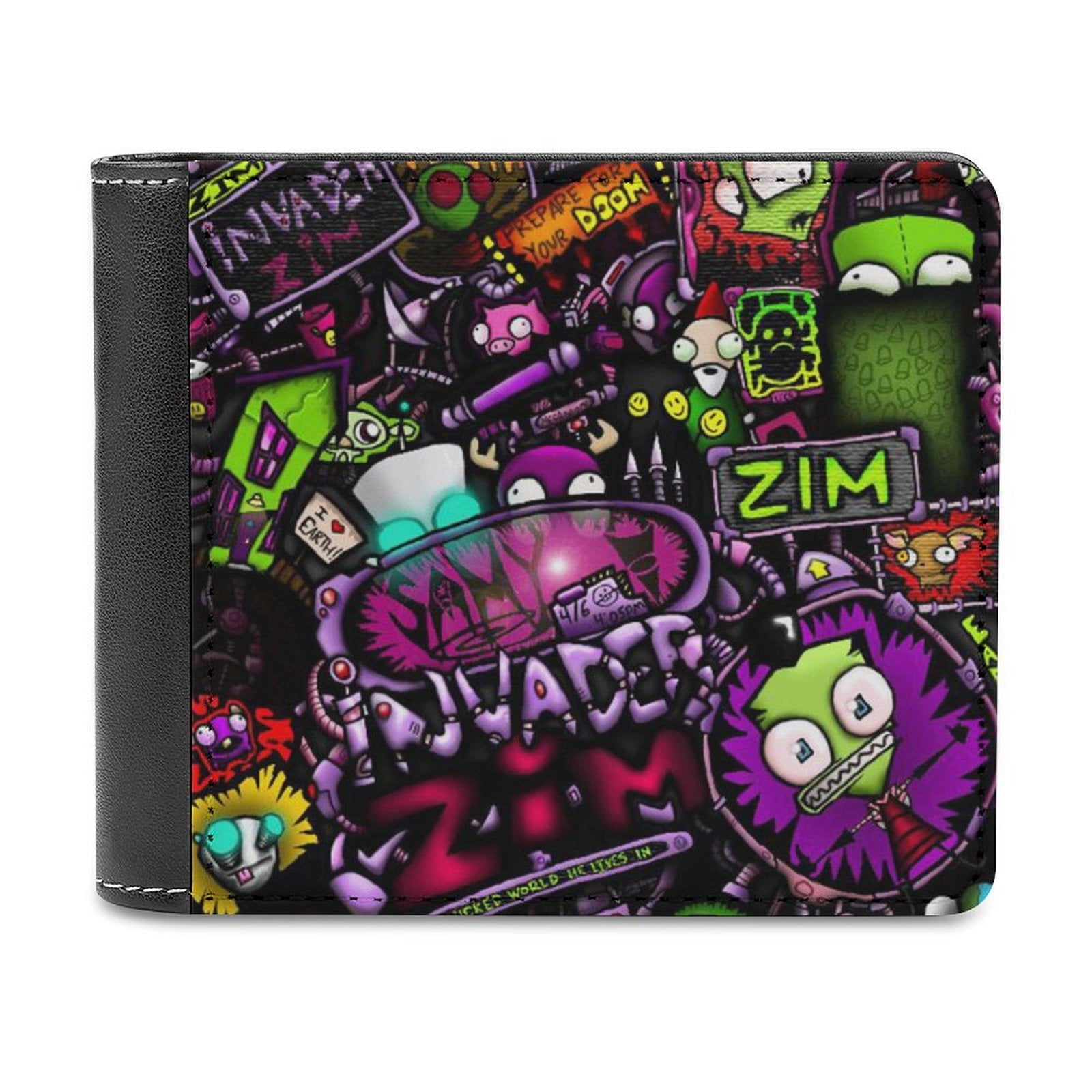 Invader Zim Leather Wallet Slim Card Wallet Bifold RFID Blocking Card ...